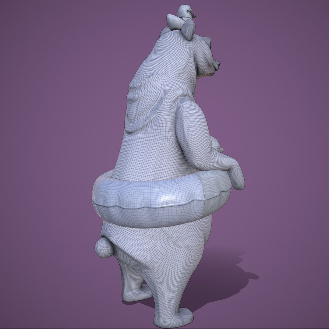 3D Model Summer Bear Print Color - TurboSquid 1505847