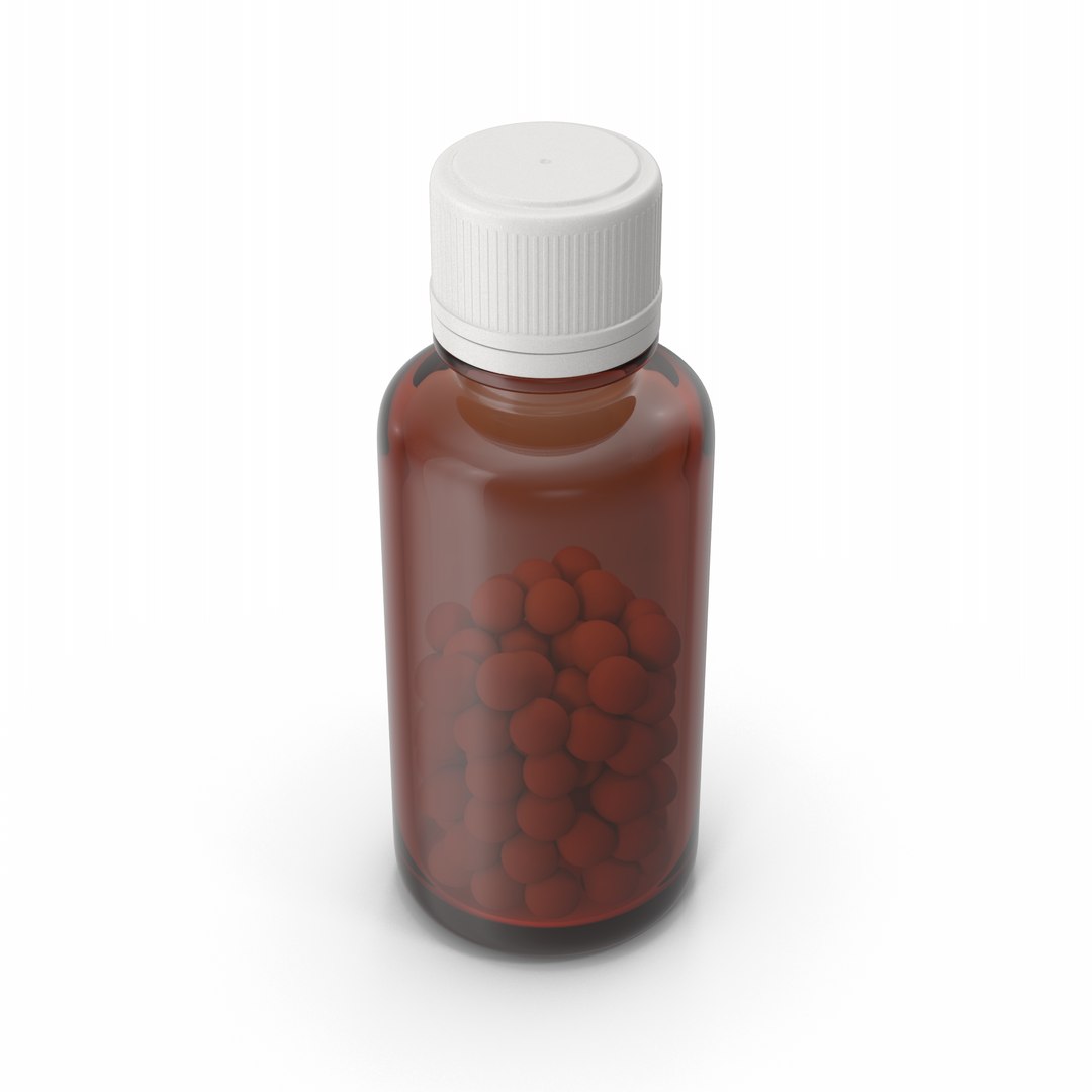 3D Brown Pill Bottle With Pills - TurboSquid 1944423