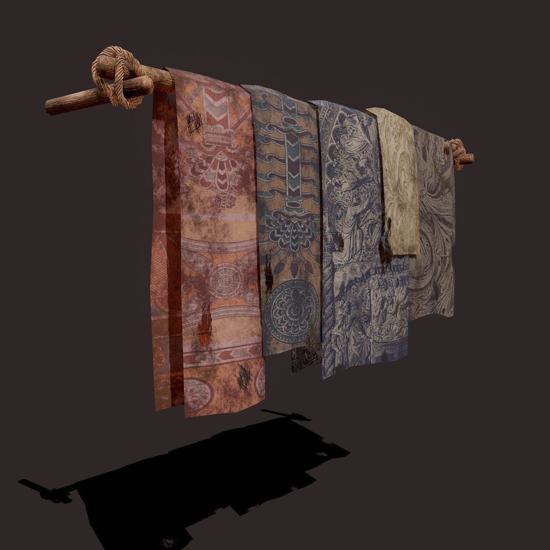 3D Medieval Blanket Hanger - TurboSquid 1552346