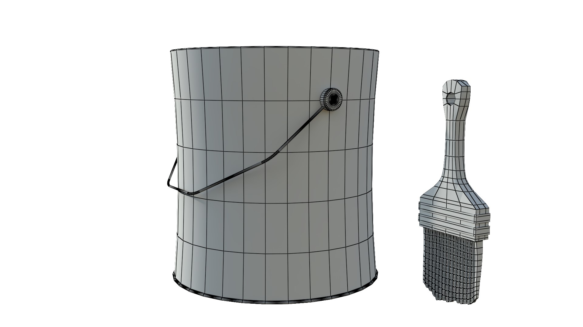 Cartoon Paint Can And Brush 3D - TurboSquid 1772571