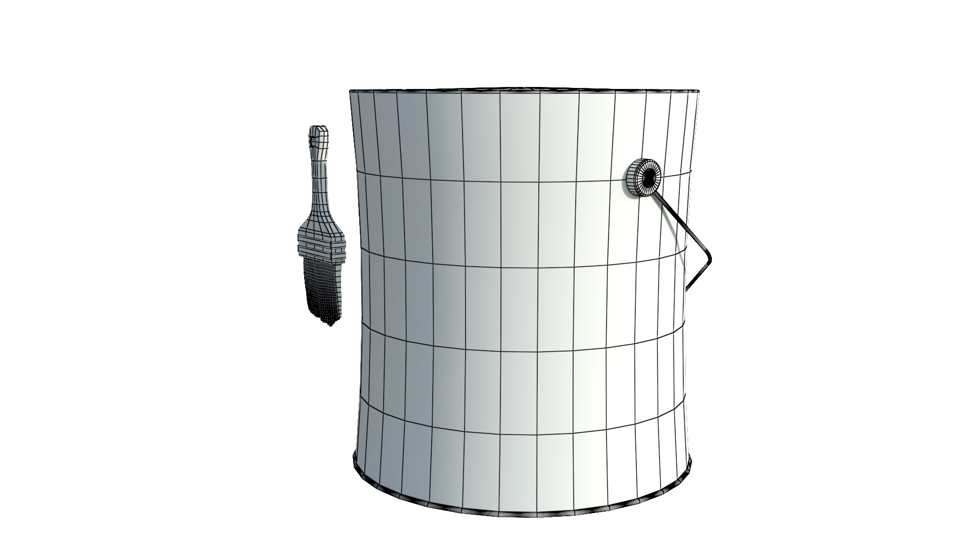 Cartoon Paint Can And Brush 3D - TurboSquid 1772571