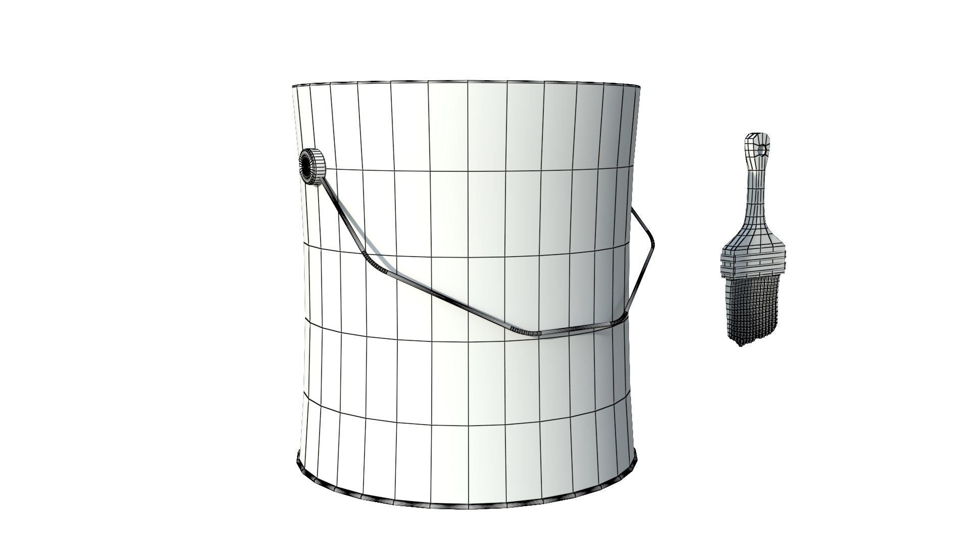 Cartoon Paint Can And Brush 3D - TurboSquid 1772571