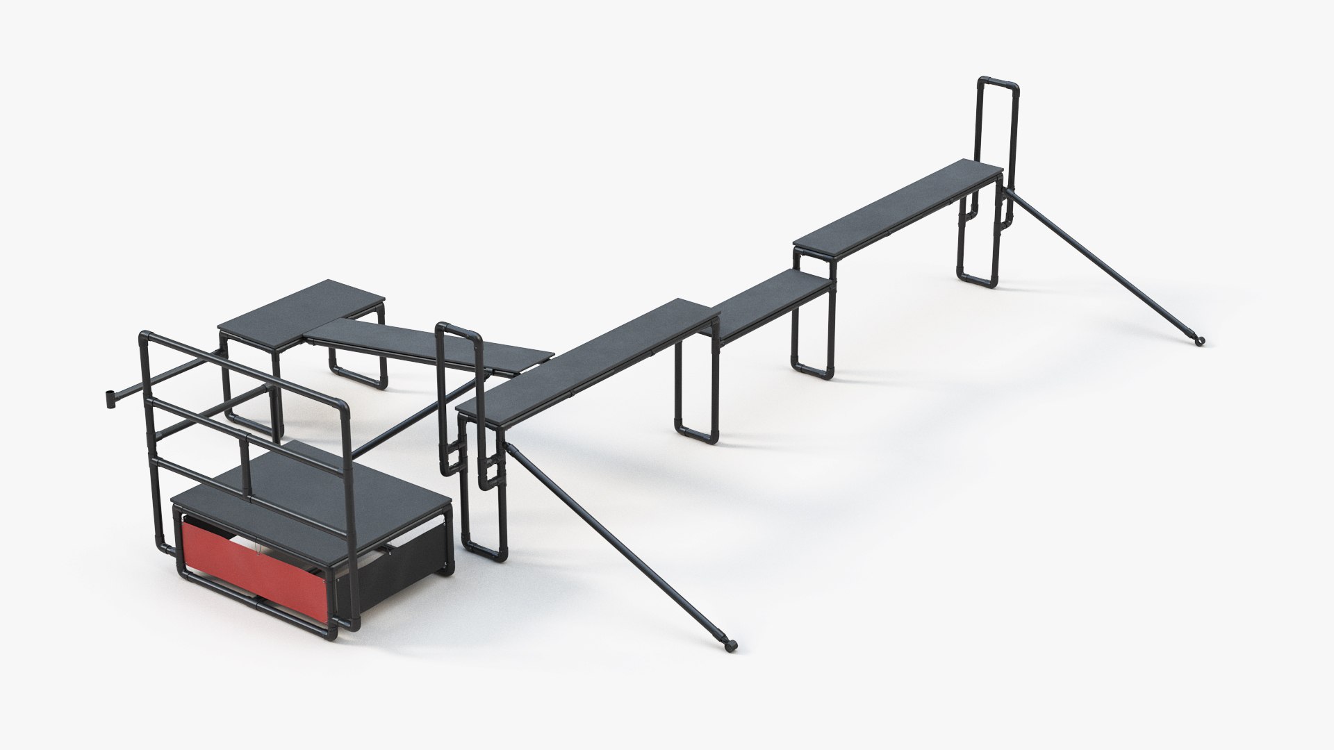 Linear Parkour Course With Platforms 3D Model - TurboSquid 2370110