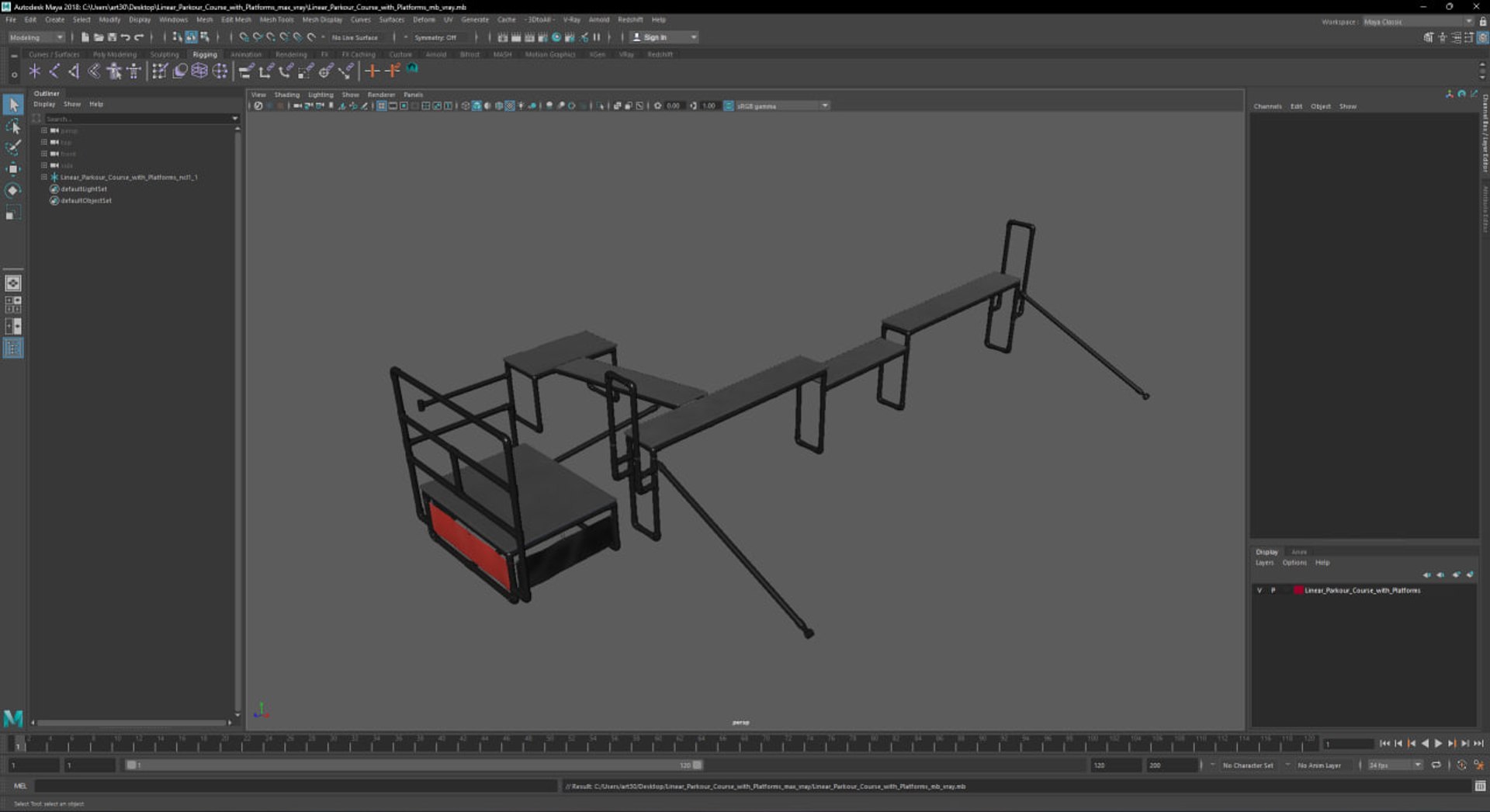 Linear Parkour Course With Platforms 3D Model - TurboSquid 2370110