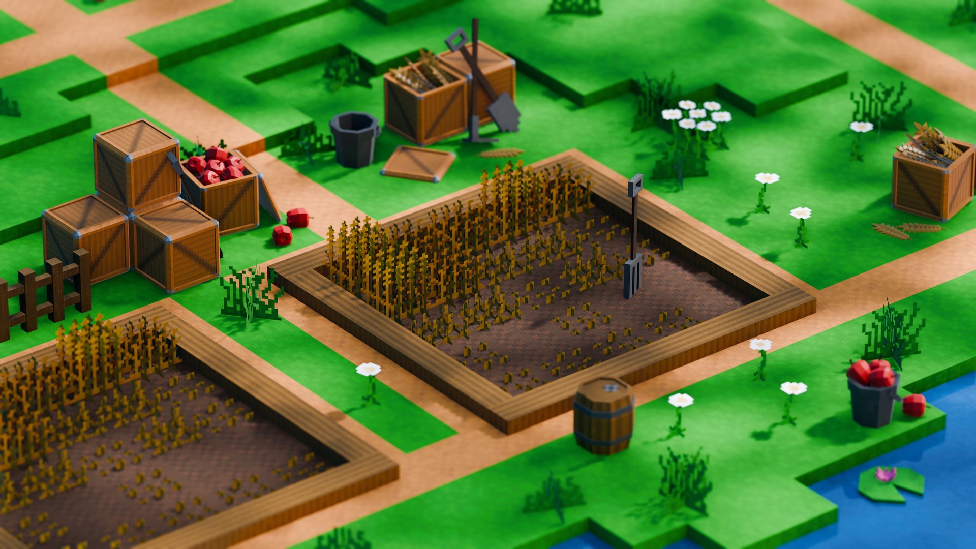 3D Pixel Farm Modular Asset Pack - TurboSquid 2348296