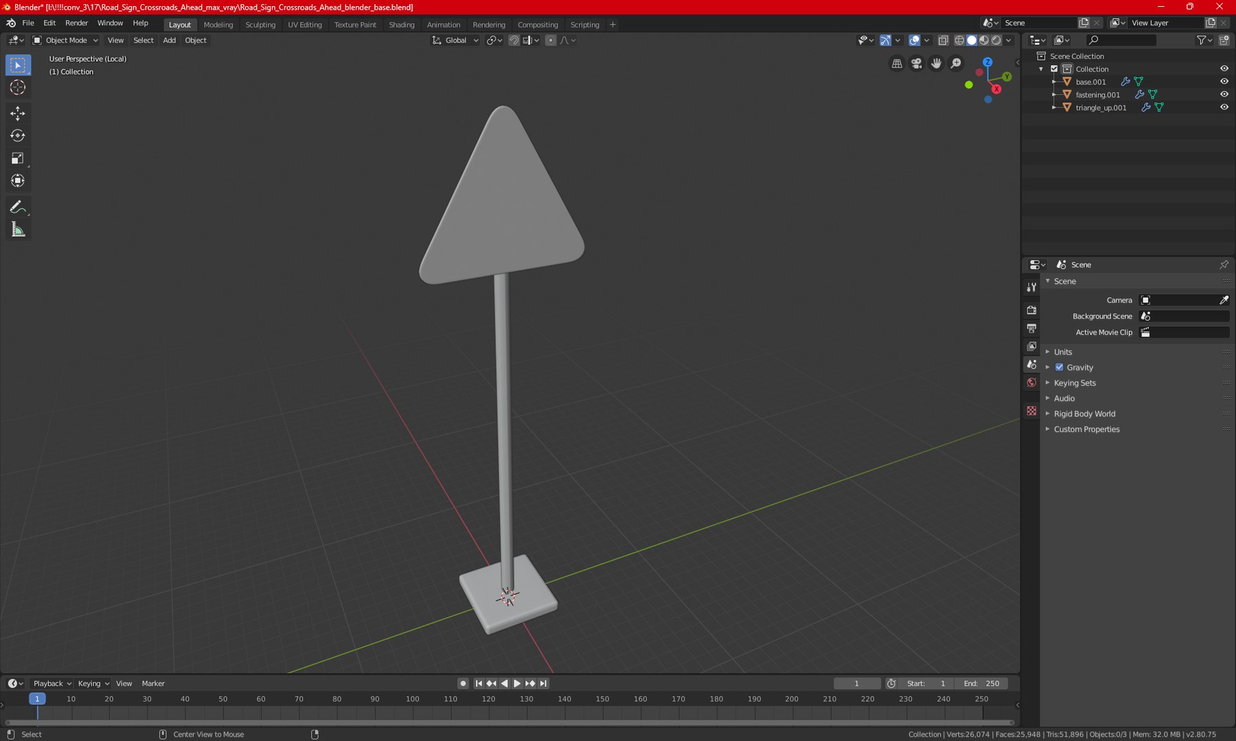 Bend To Right Road Sign Model - TurboSquid 2211834