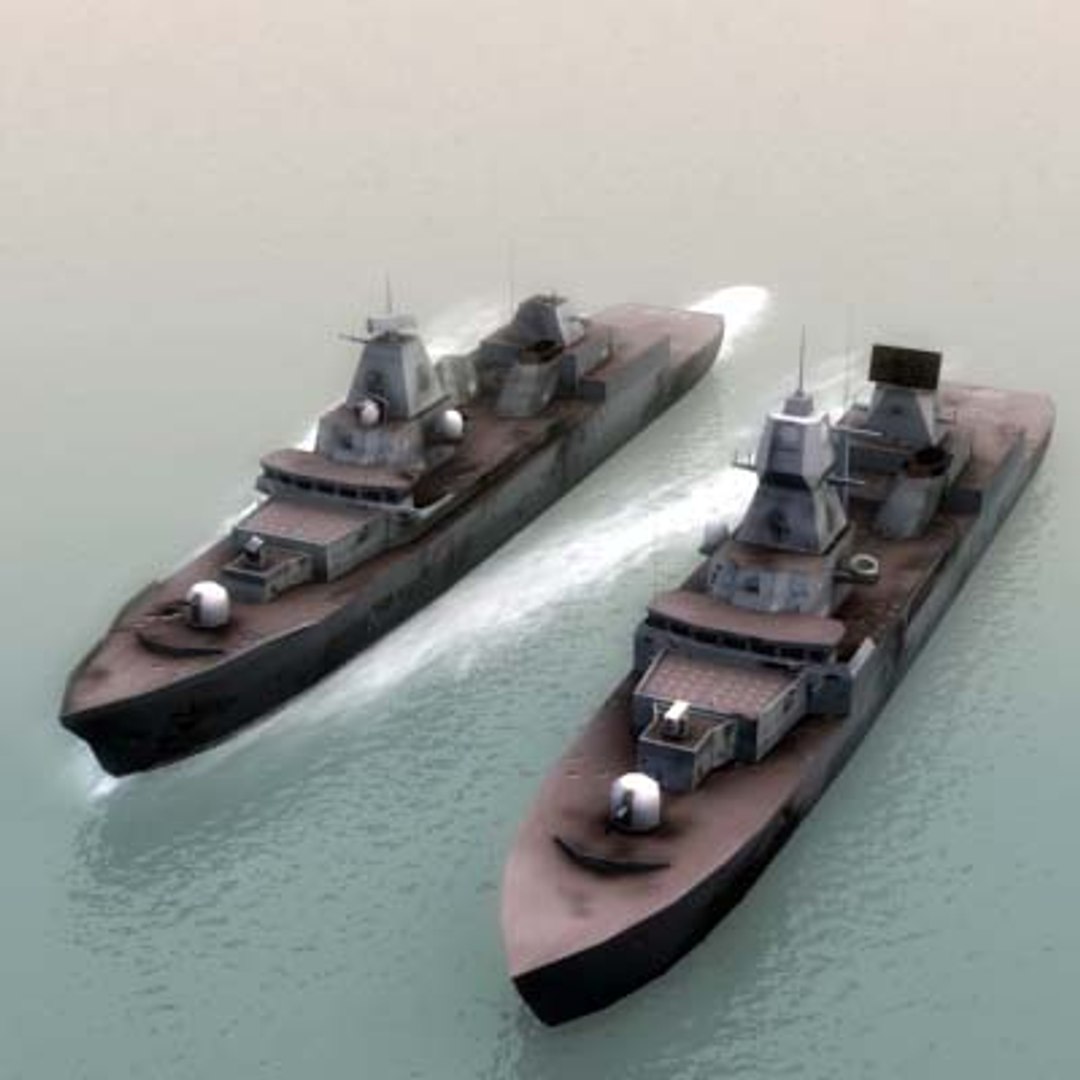 damaged navy ships 3d model