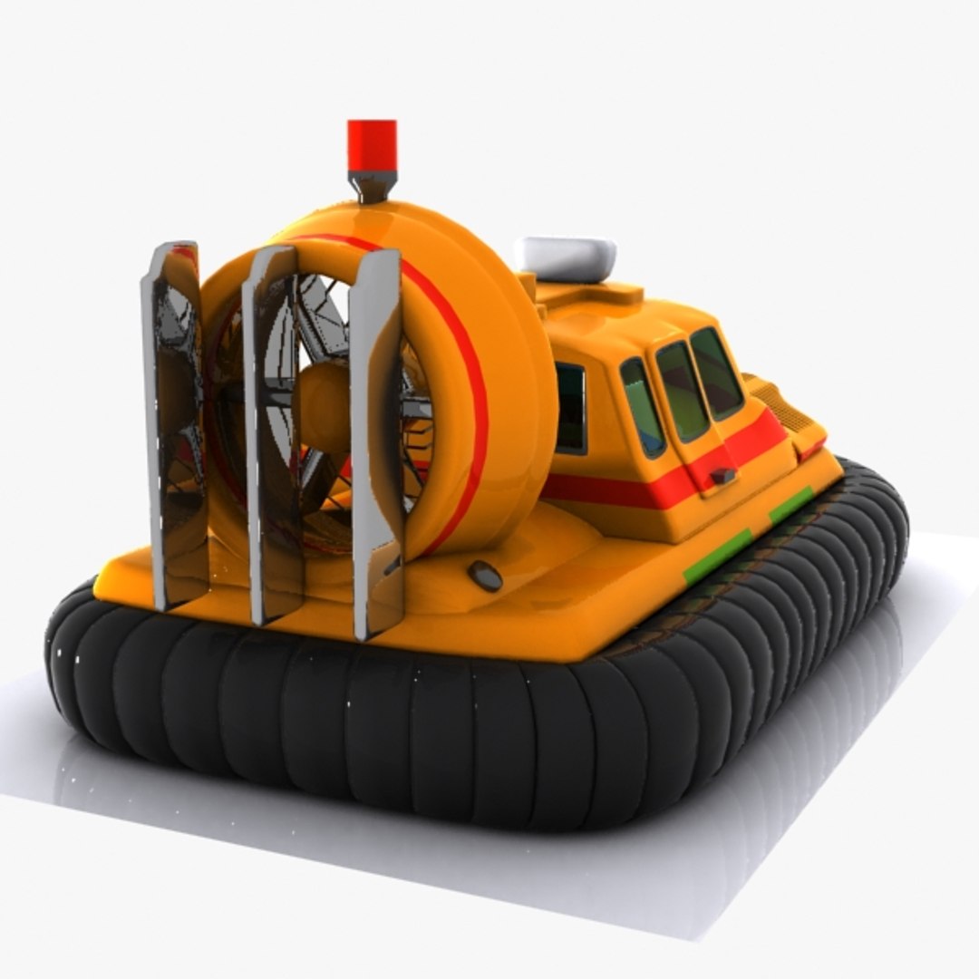 3d model of cartoon hovercraft craft
