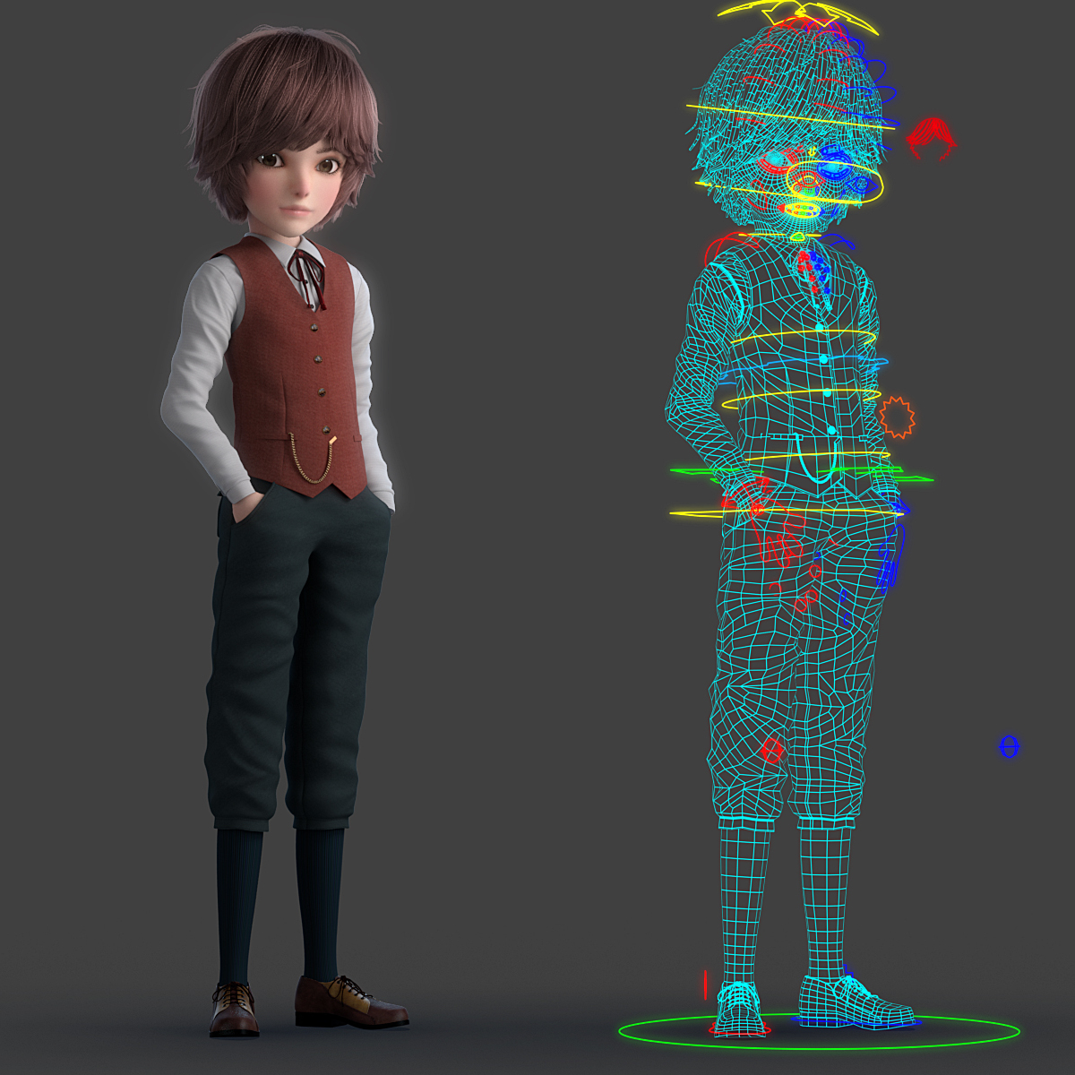 Cartoon boy rigged 3D model - TurboSquid 1214245