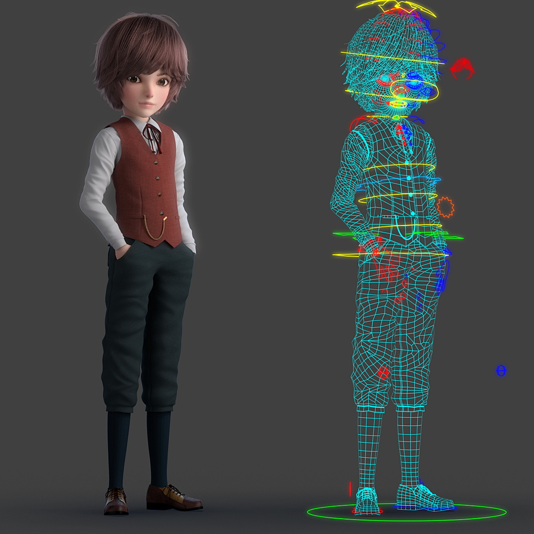 Cartoon boy rigged 3D model - TurboSquid 1214245