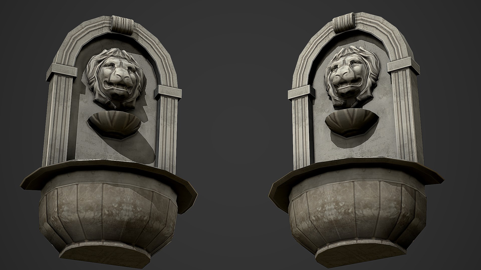 Wall Fountain Low Poly Mobile Ready 3D Model - TurboSquid 2038746