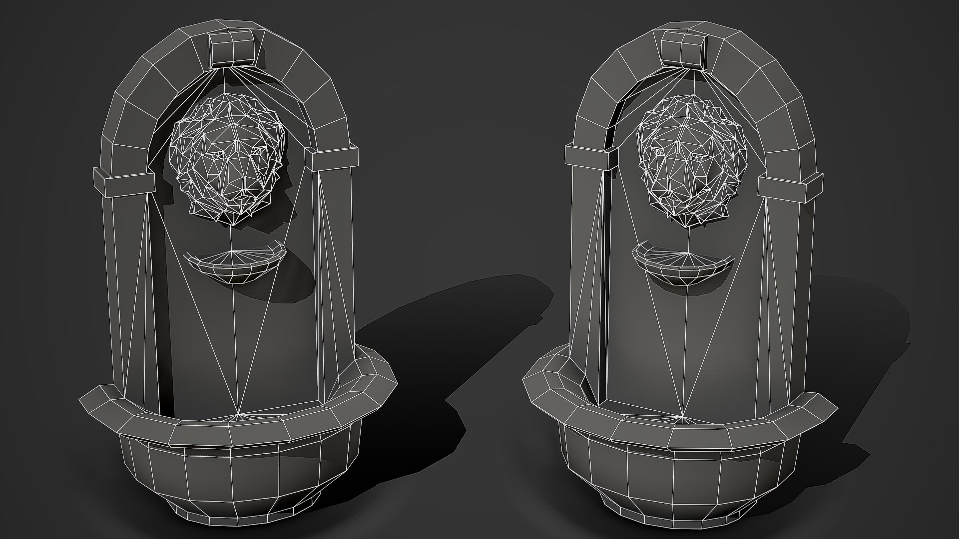 Wall Fountain Low Poly Mobile Ready 3D Model - TurboSquid 2038746