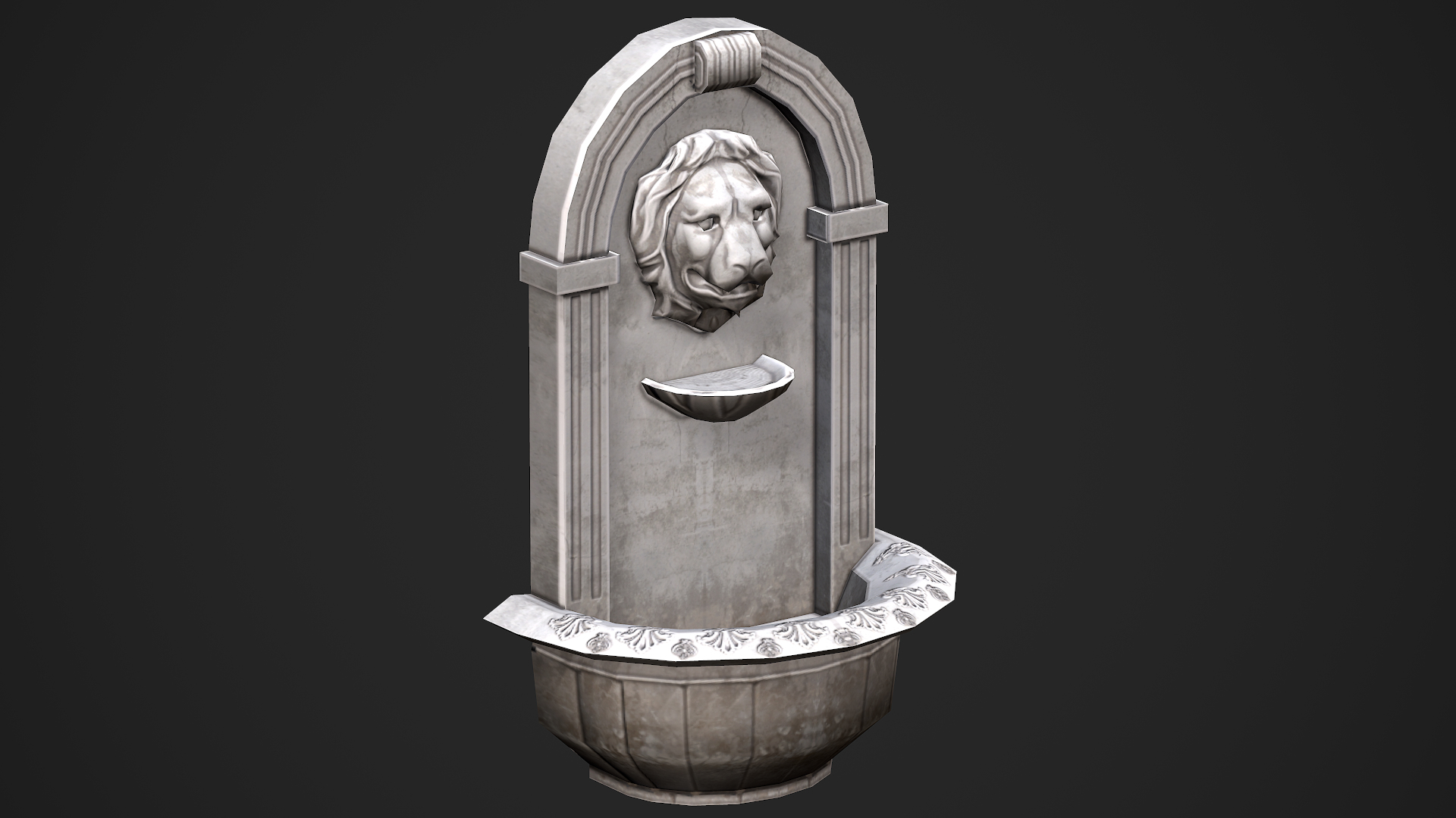 Wall Fountain Low Poly Mobile Ready 3D Model - TurboSquid 2038746