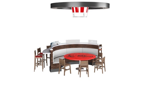 Fast food table 3D model - TurboSquid 1674405