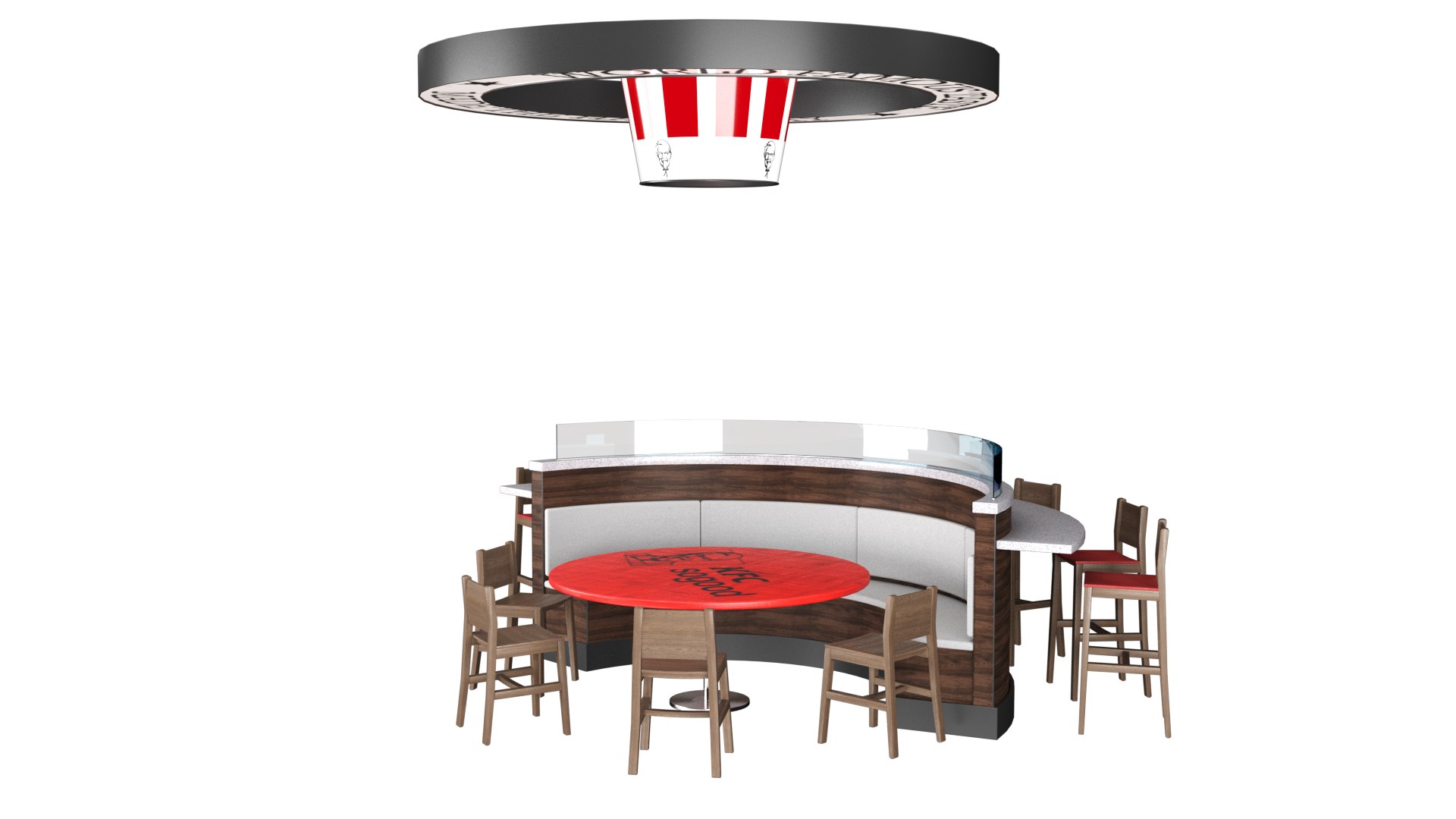 Fast food table 3D model - TurboSquid 1674405