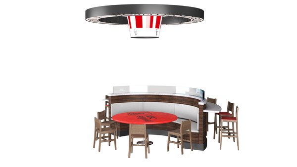 Fast food table 3D model - TurboSquid 1674405