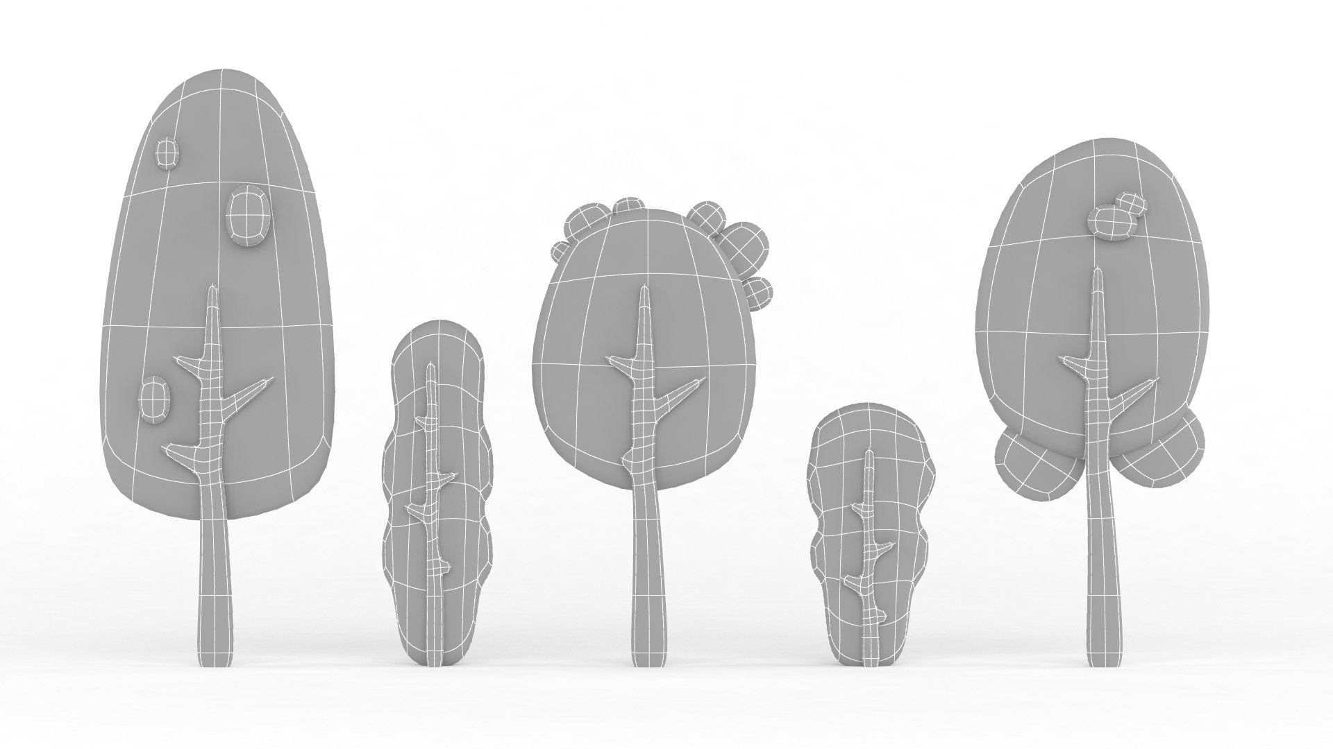 Free Cartoon Trees 3D Model - TurboSquid 2023048