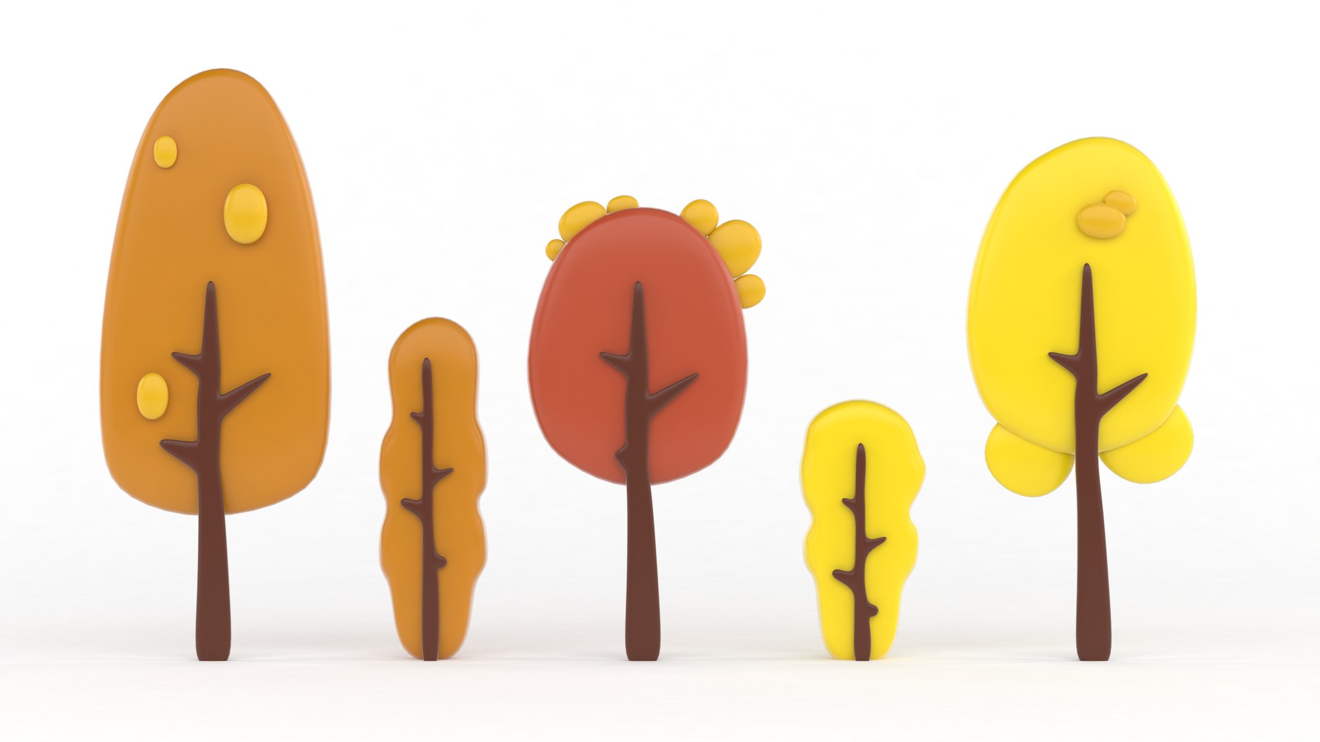 Free Cartoon Trees 3D Model - TurboSquid 2023048