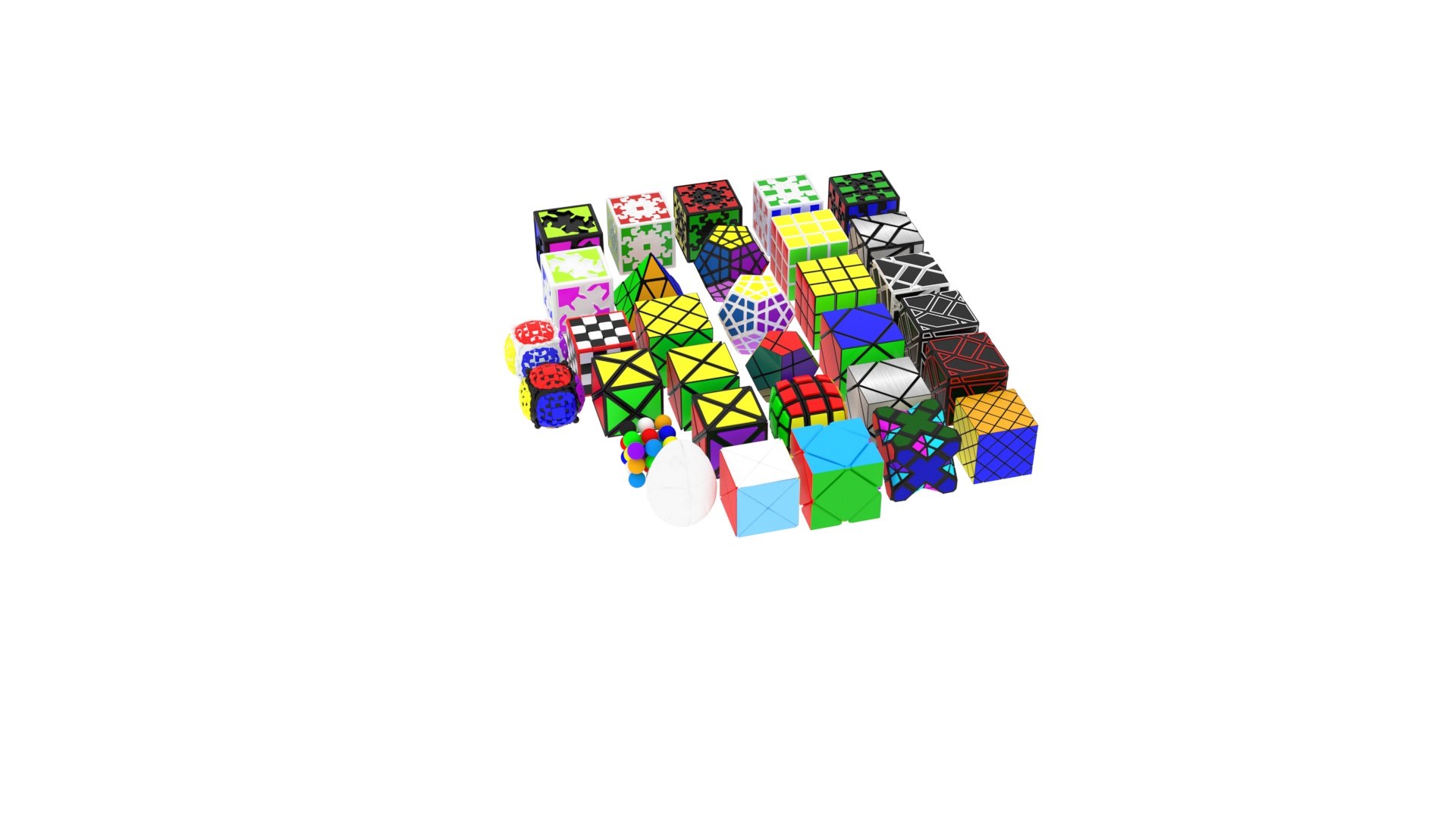 3D Mini Rubiks Cubes Set - TurboSquid 1789549