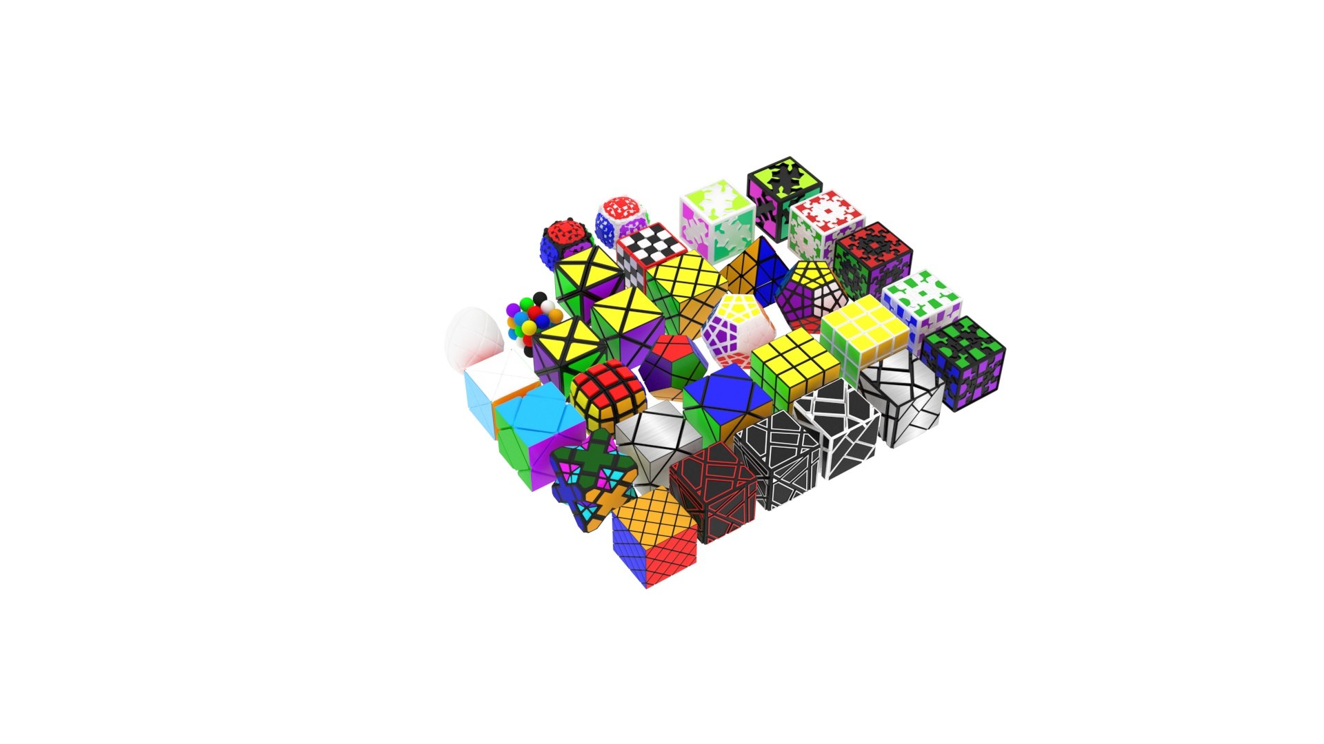 3D Mini Rubiks Cubes Set - TurboSquid 1789549