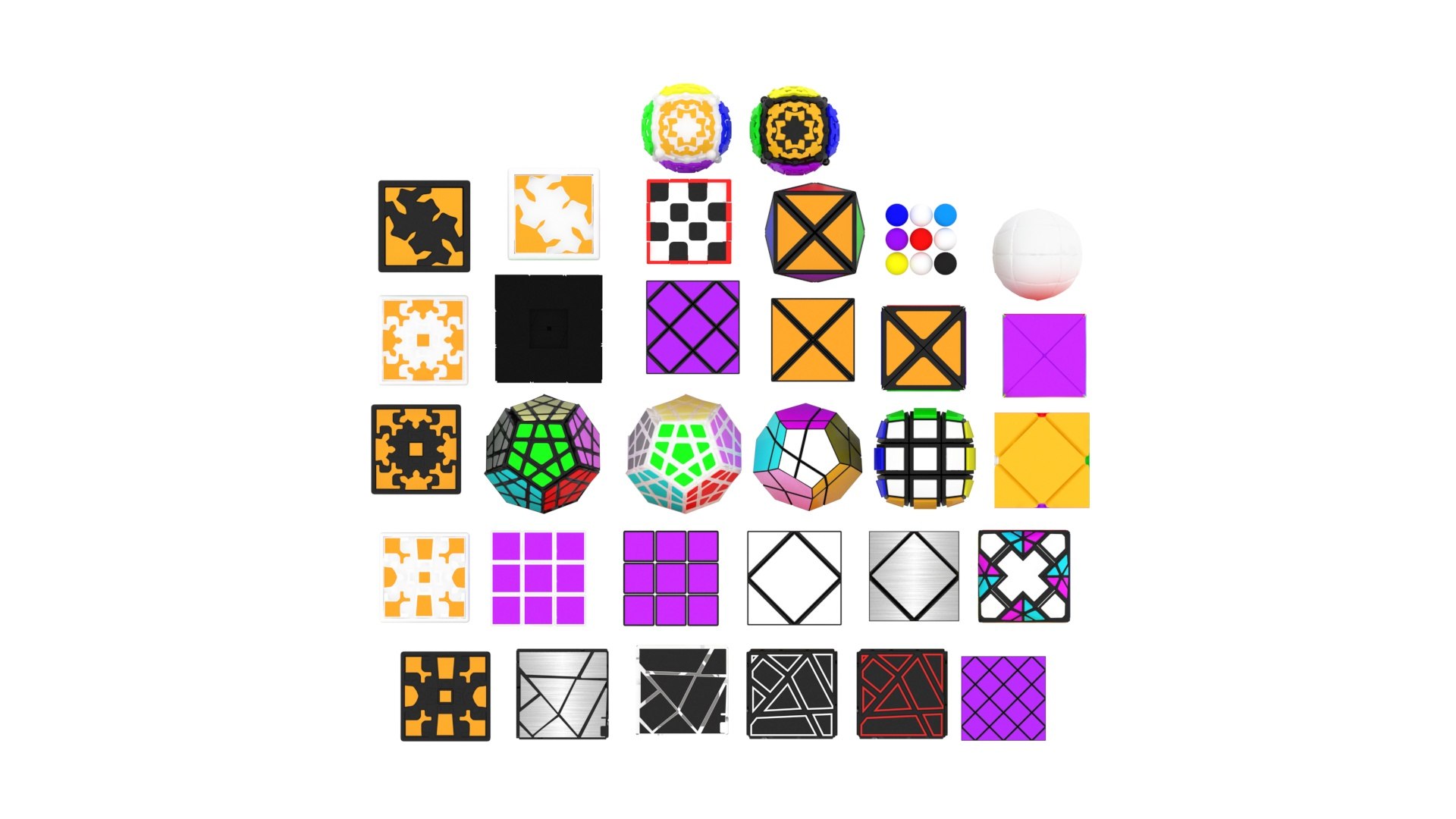 3D Mini Rubiks Cubes Set - TurboSquid 1789549