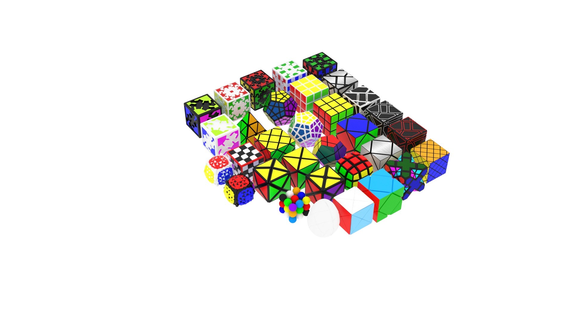 3D Mini Rubiks Cubes Set - TurboSquid 1789549