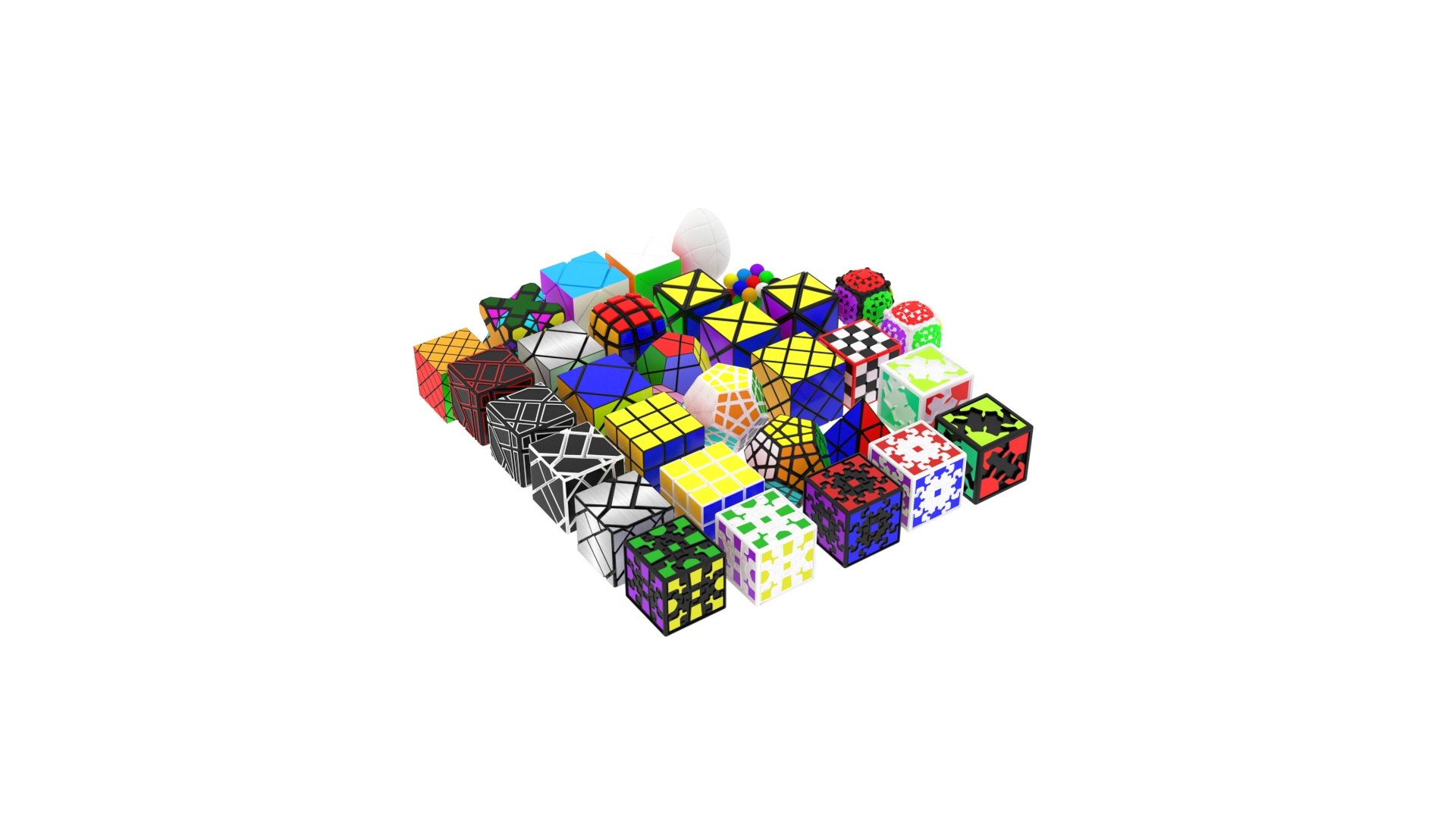 3D Mini Rubiks Cubes Set - TurboSquid 1789549