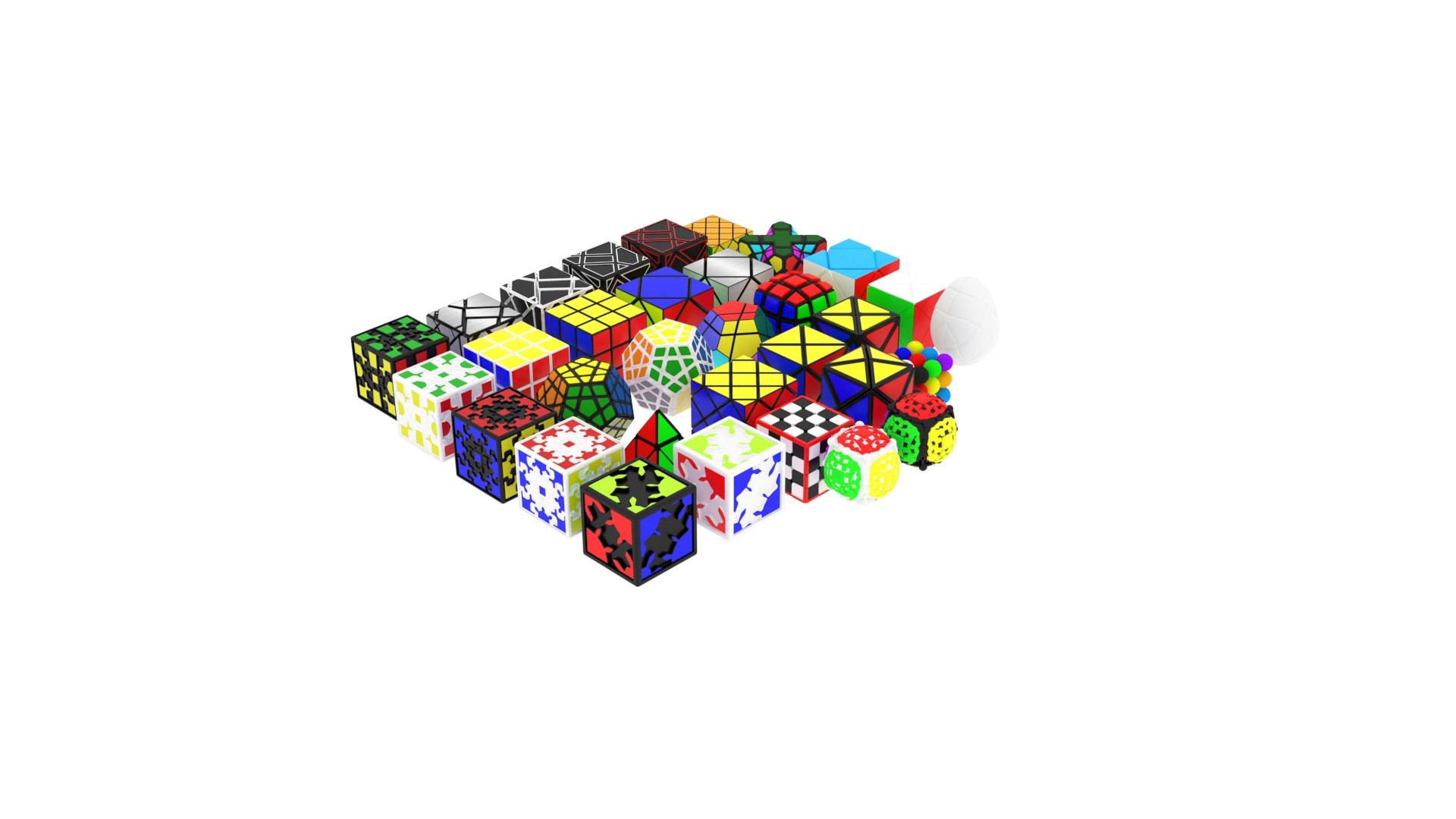3D Mini Rubiks Cubes Set - TurboSquid 1789549