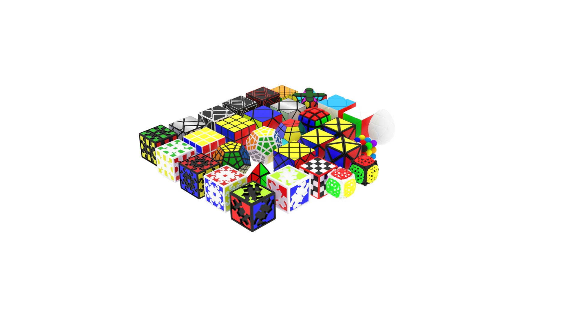 3D Mini Rubiks Cubes Set - TurboSquid 1789549