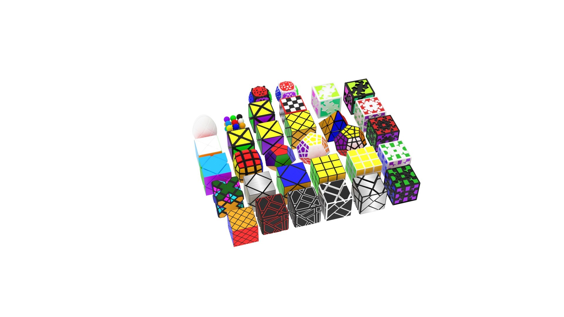 3D Mini Rubiks Cubes Set - TurboSquid 1789549