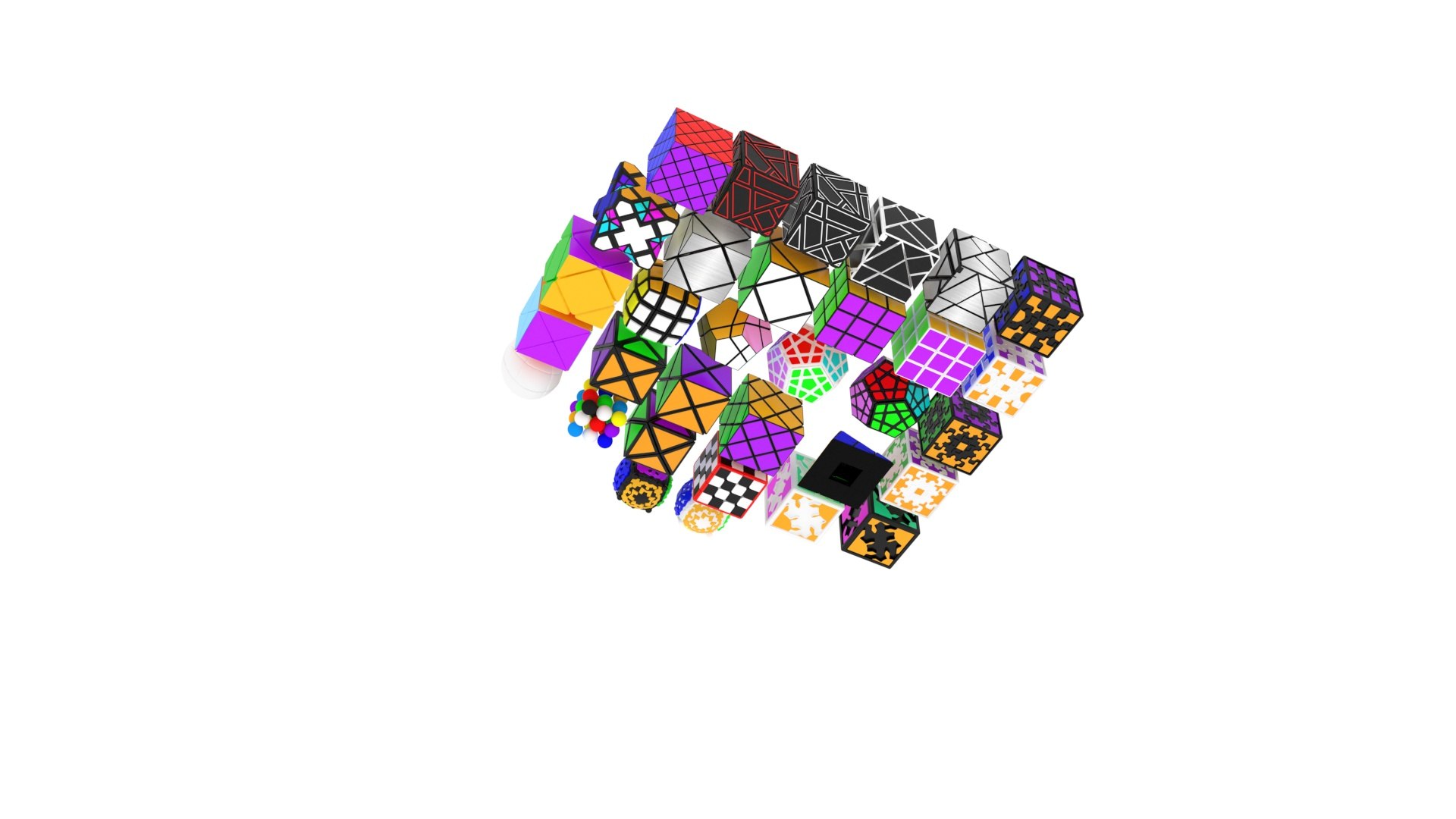 3D Mini Rubiks Cubes Set - TurboSquid 1789549