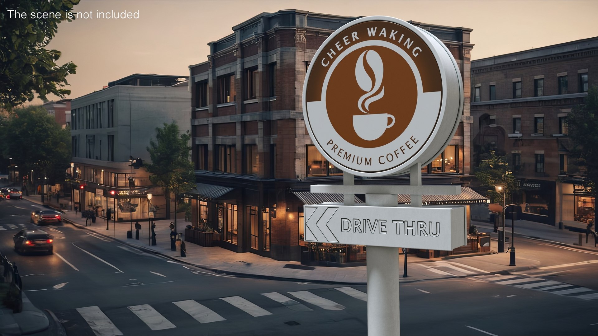 Tall Coffee Shop Drive Thru Signage 3D Model - TurboSquid 2274459