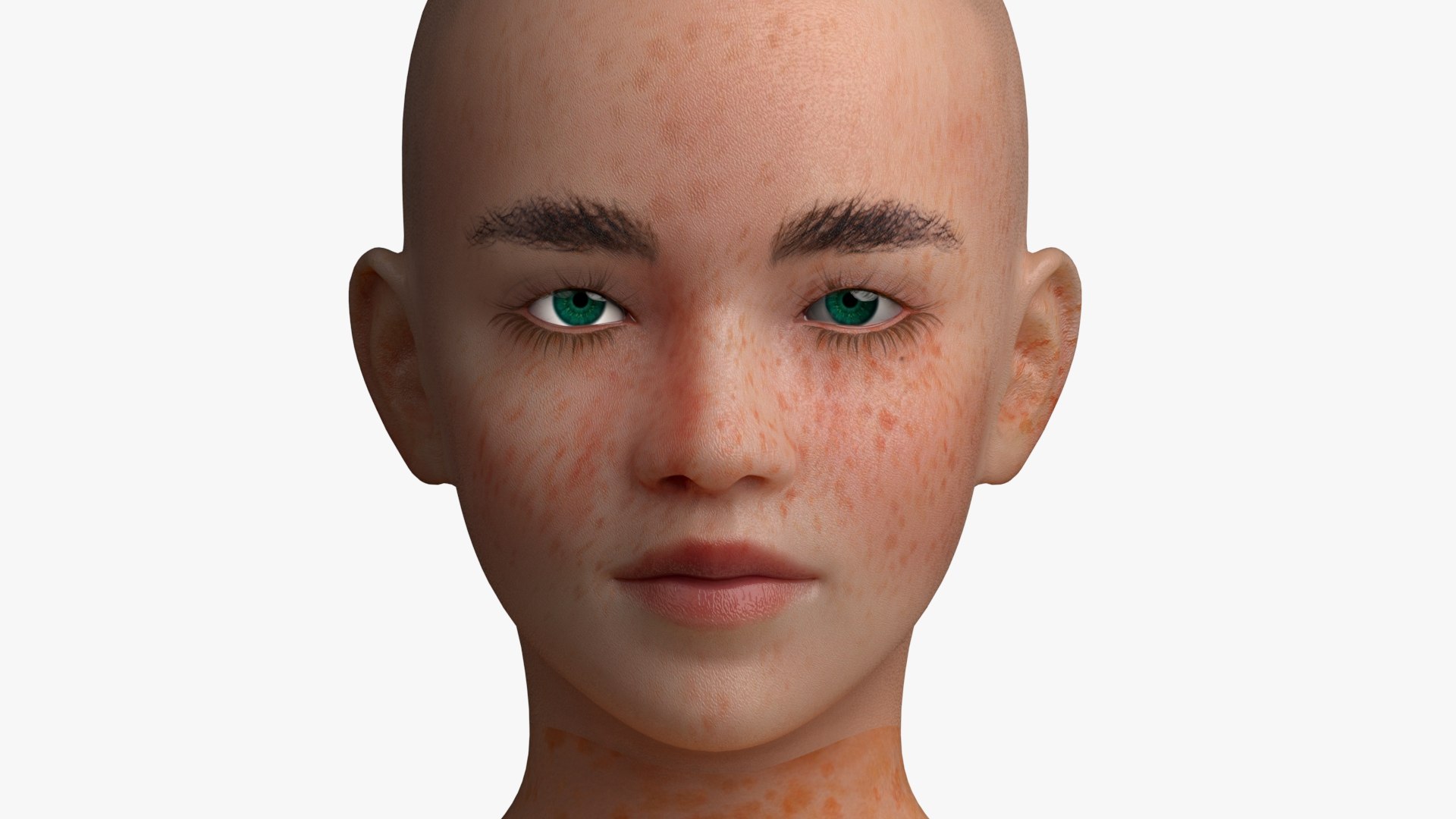 Realistic Freckle Woman 3D Model - TurboSquid 1862312