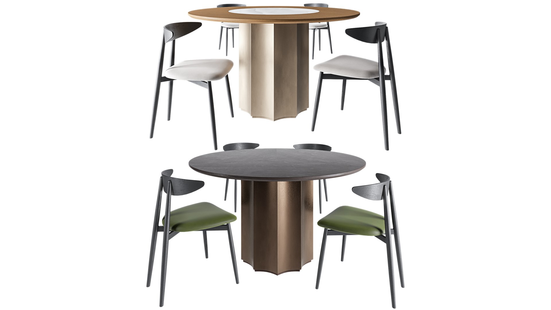 3D Model Lunar Round Table And Desiree Divani Chair - TurboSquid 2164864