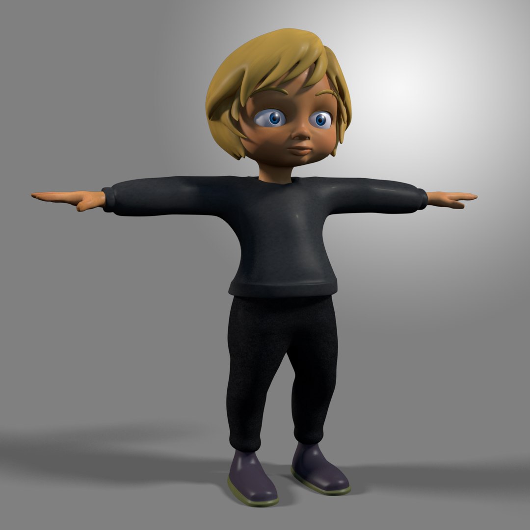 3ds Max Cartoon Baby Girl Character