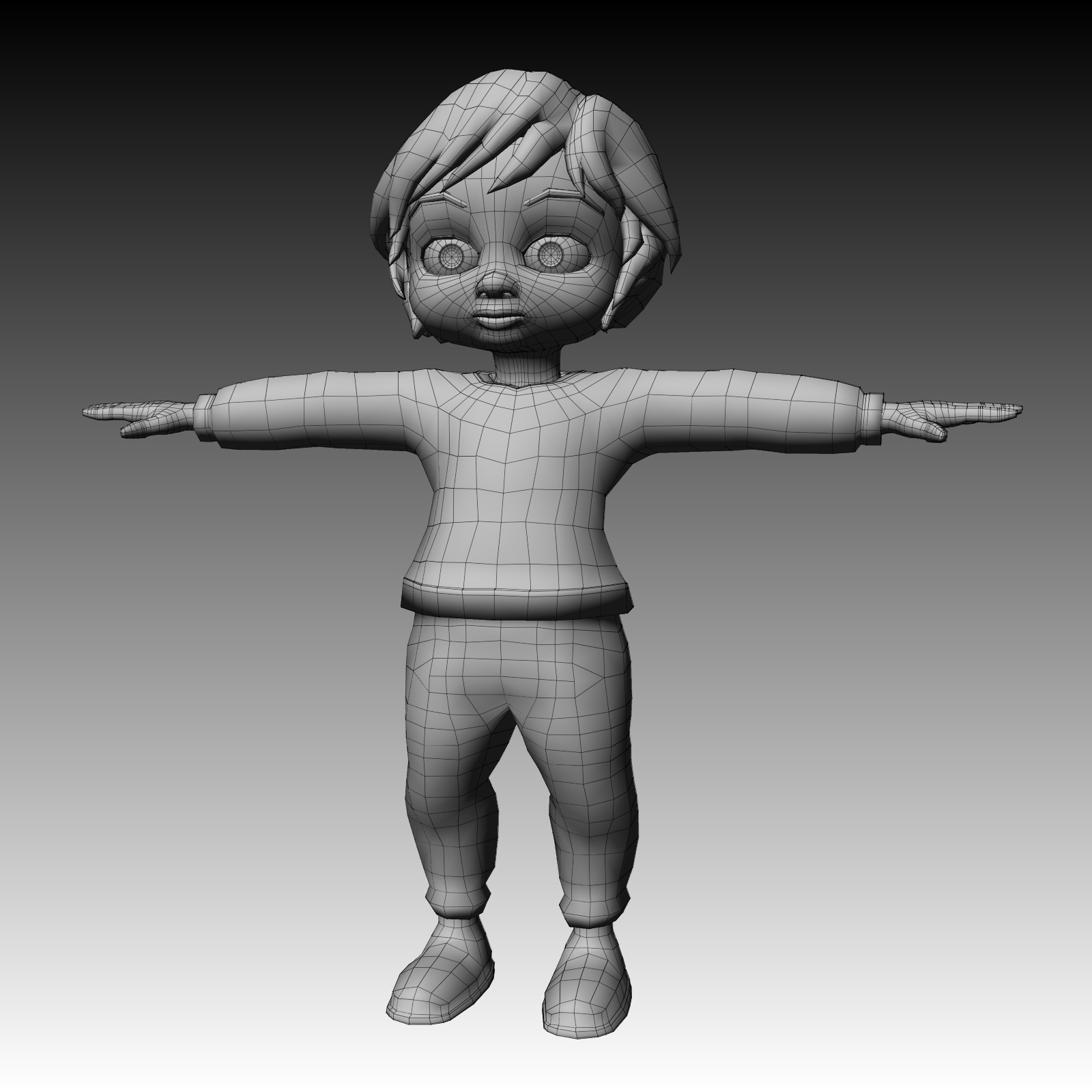3ds max cartoon baby girl character