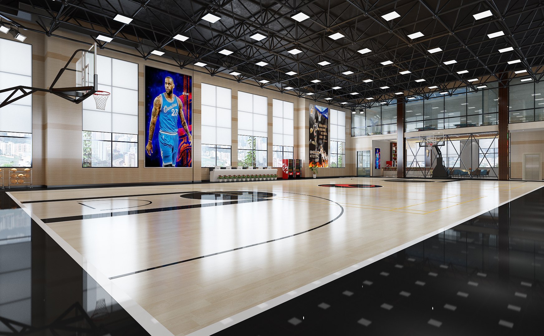 3D Basketball Gym 2 Model - TurboSquid 2302777