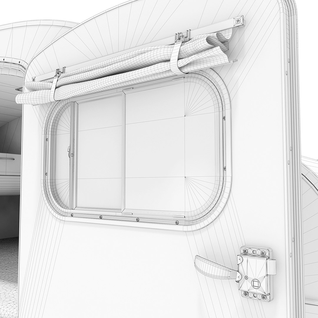 teardrop trailer interior 01 3d 3ds