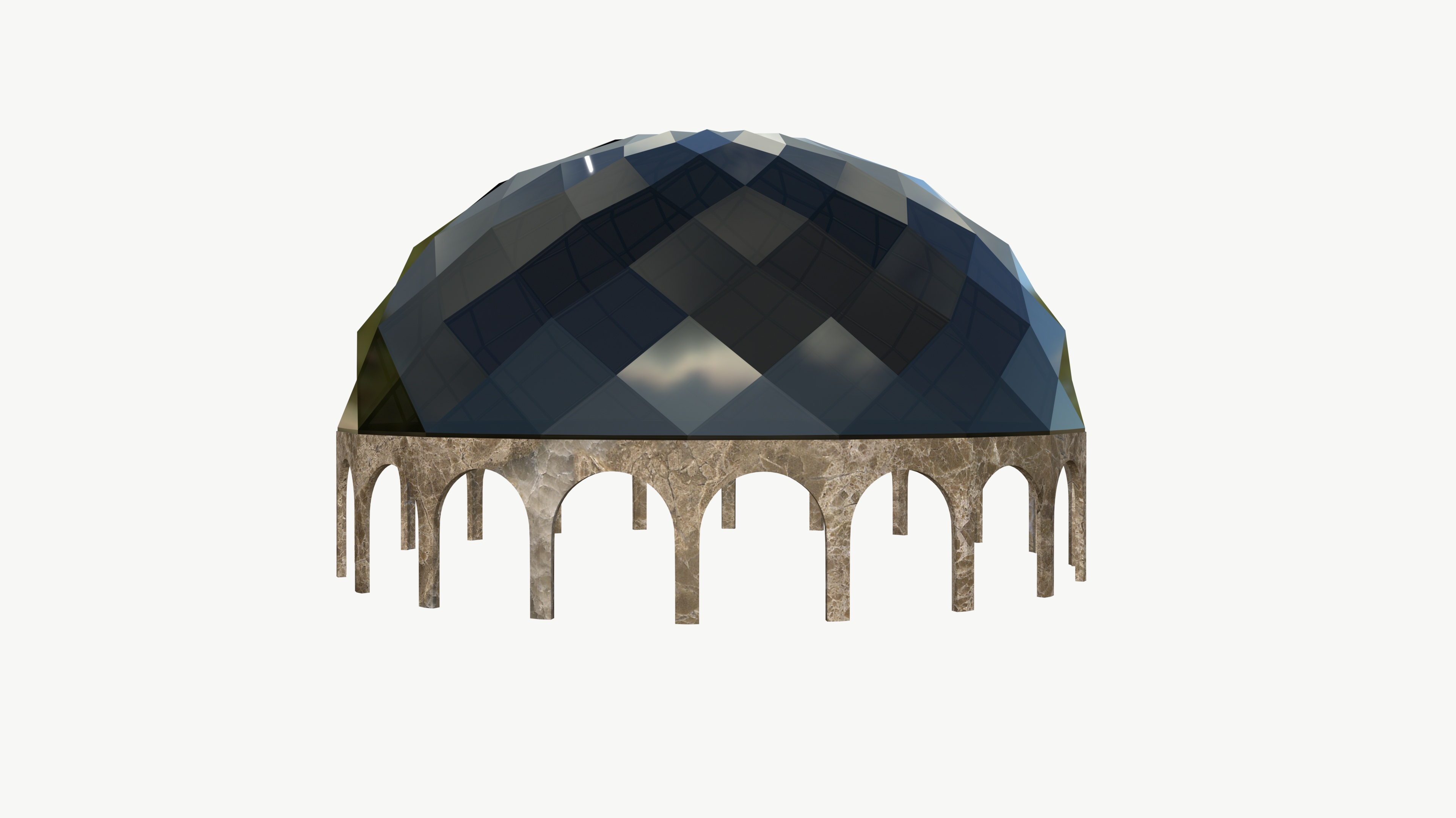 modelo 3d Estructura De Edificio Cúpula Futurista - TurboSquid 2099823