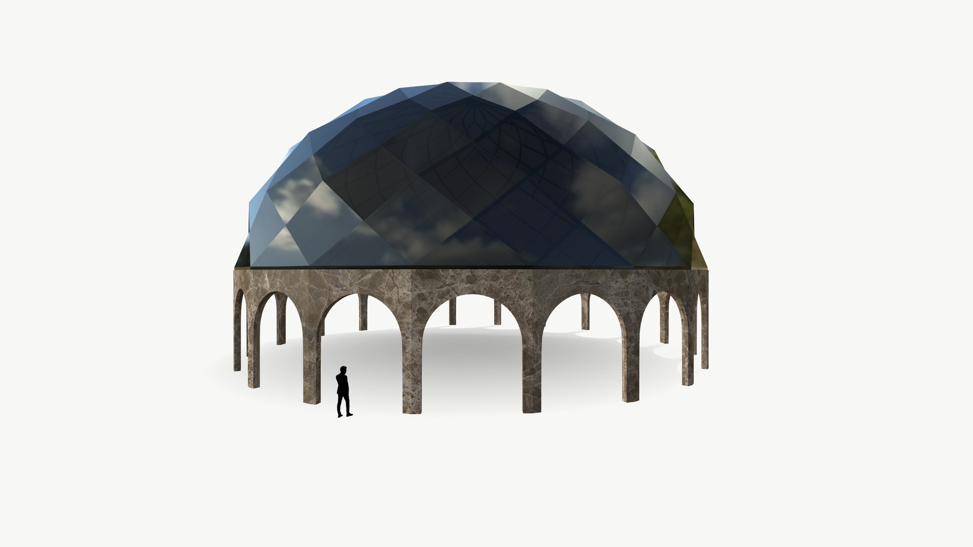 3D Building Structure Futuristic Dome Model - TurboSquid 2099823