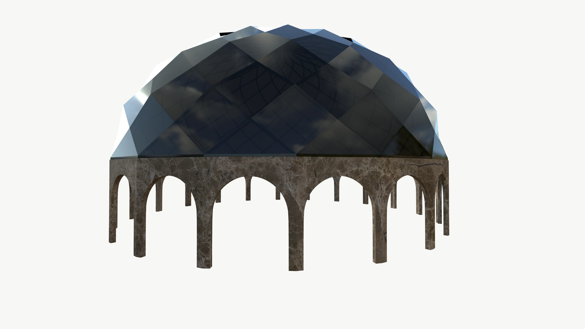 3D Building Structure Futuristic Dome Model - TurboSquid 2099823