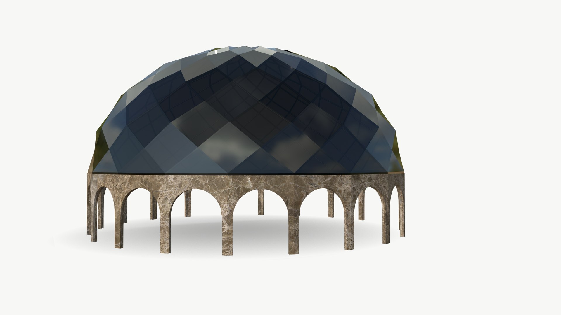 3D Building Structure Futuristic Dome Model - TurboSquid 2099823