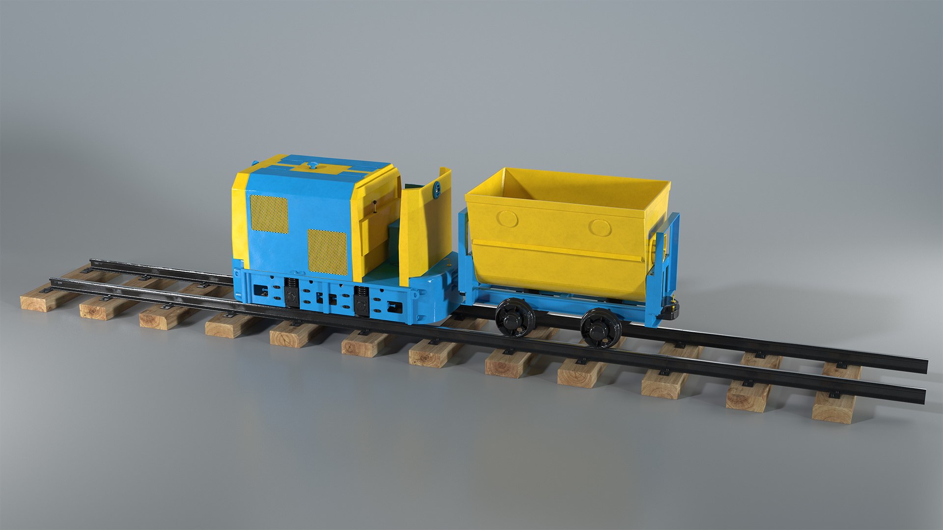 Mining locomotive minecart railway 3D model - TurboSquid 1513473
