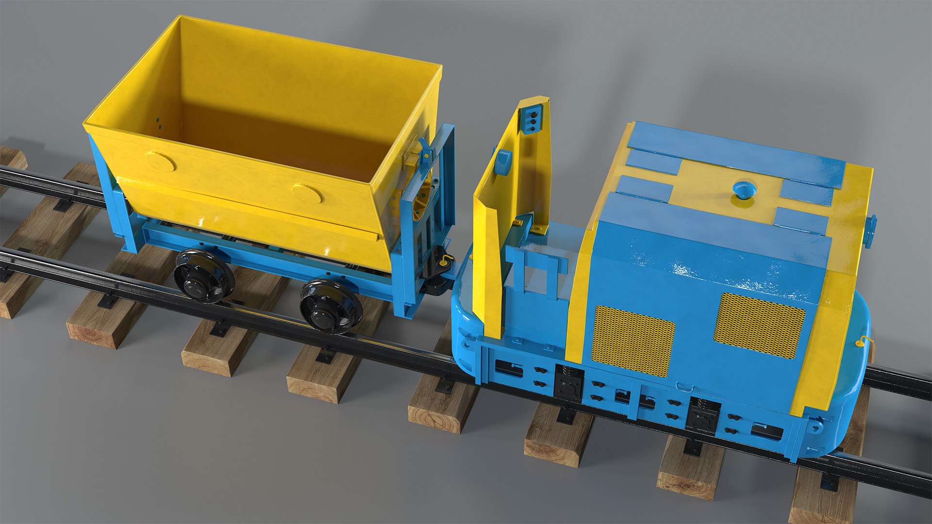 Mining locomotive minecart railway 3D model - TurboSquid 1513473