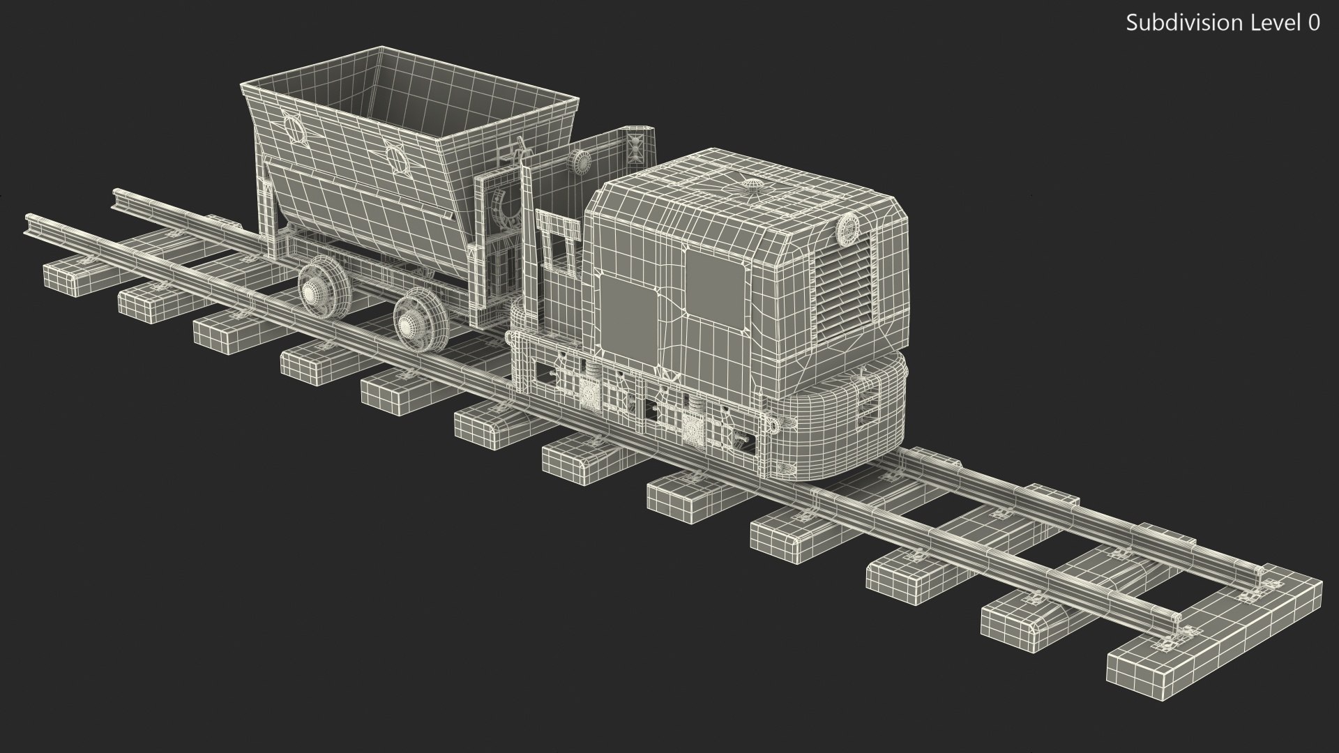 Mining locomotive minecart railway 3D model - TurboSquid 1513473