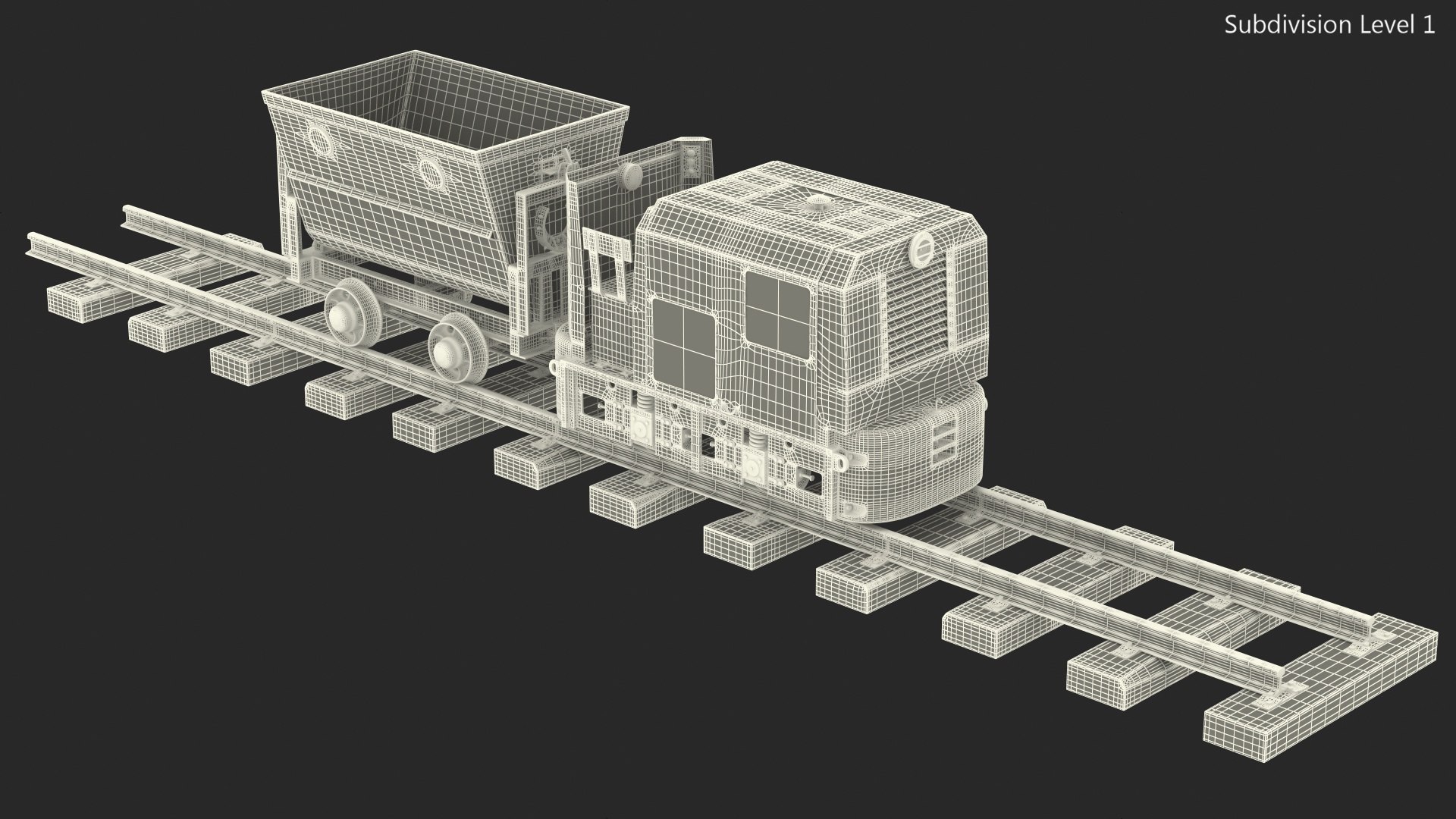 Mining locomotive minecart railway 3D model - TurboSquid 1513473