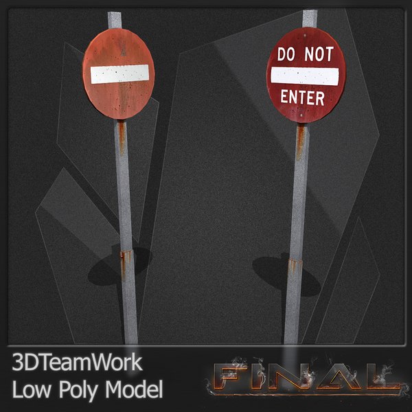 3d model final road signs set