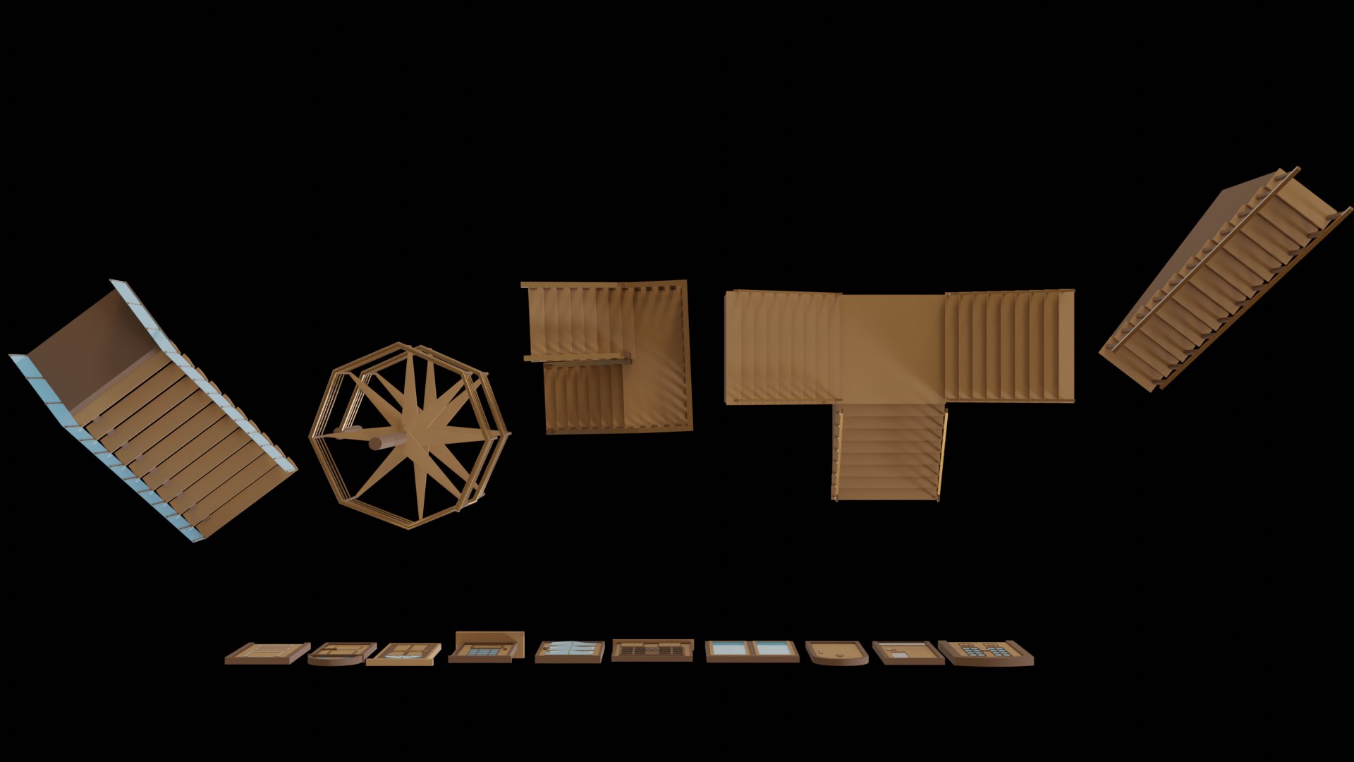 Low Poly Stairs And Doors 3D - TurboSquid 2103366