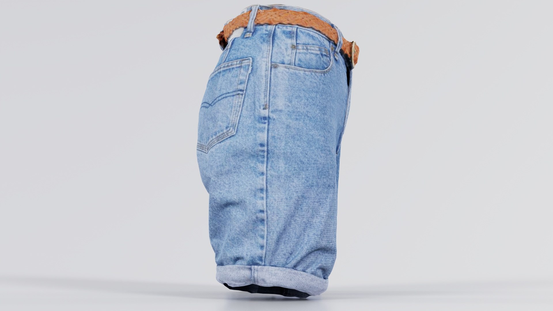 3D Jeans Short Belt Remastered Model - TurboSquid 2361865
