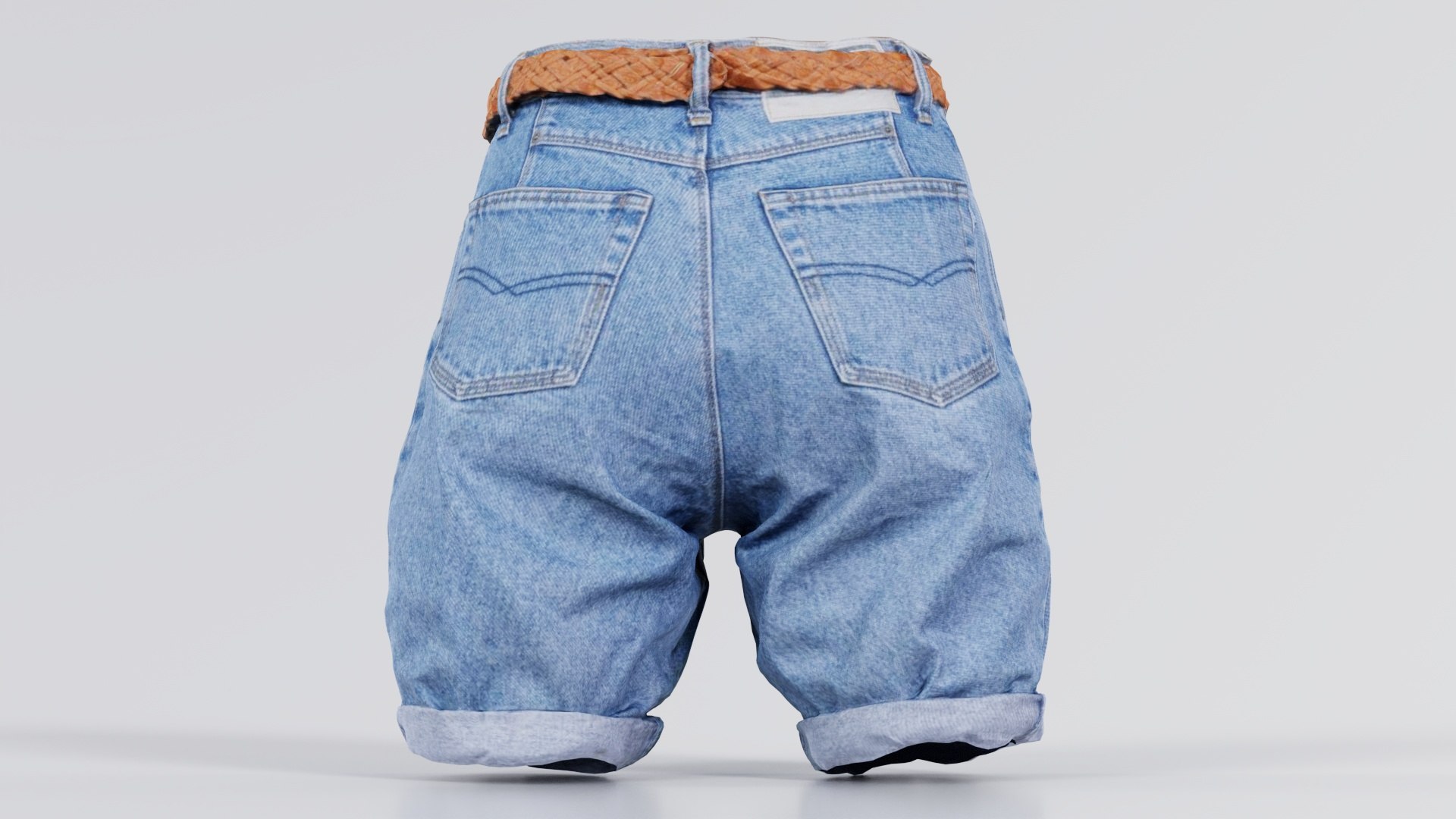 3D Jeans Short Belt Remastered Model - TurboSquid 2361865